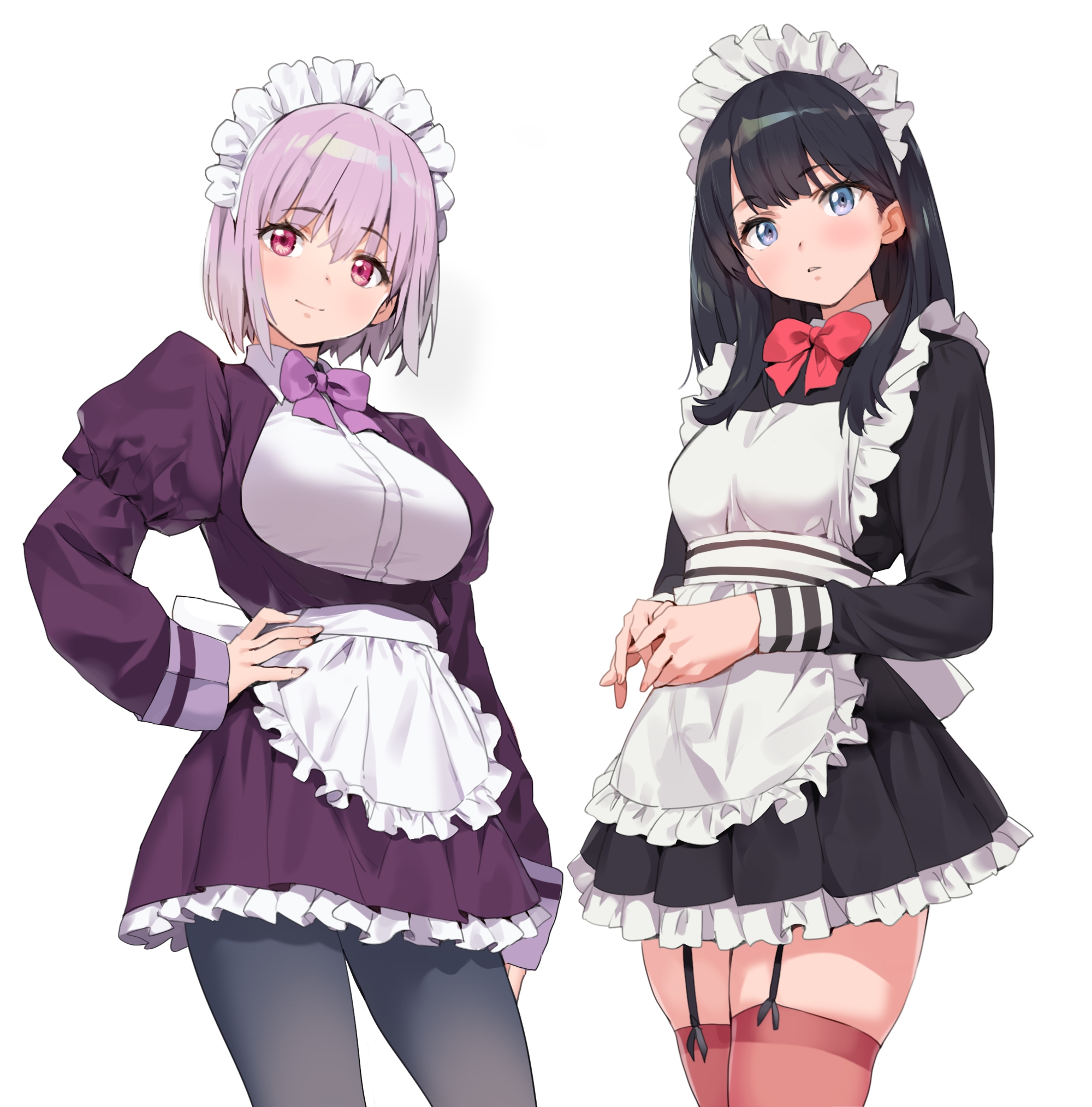 yd (orange maru) ssss.gridman shinjou akane takarada rikka maid pantyhose stockings thighhighs ...